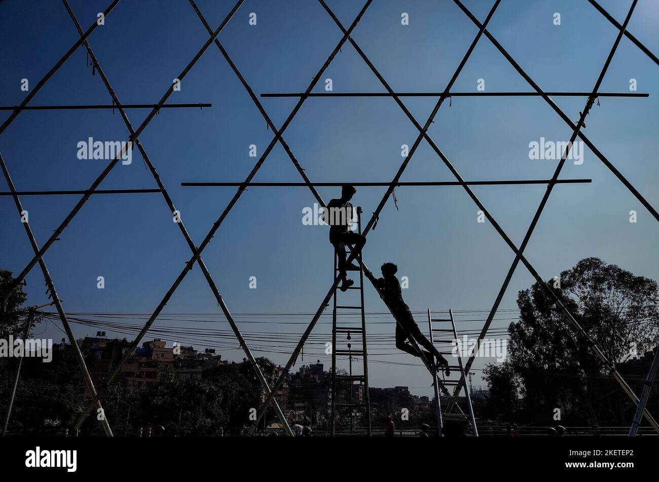 Kathmandu, Bagmati, Nepal. 14th Nov, 2022. People work at the ...