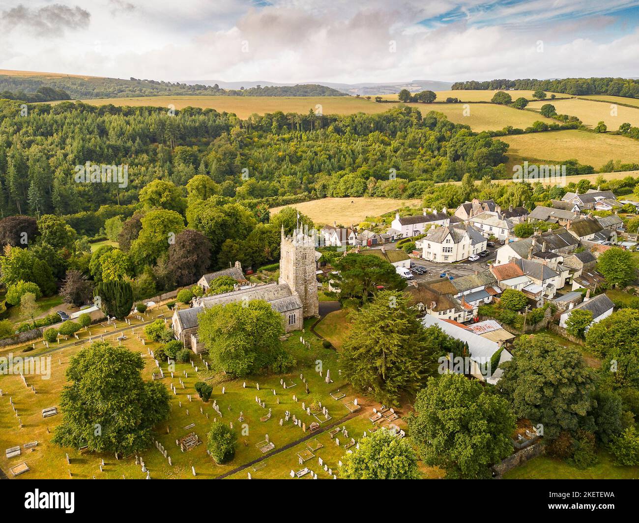 Aerial view old english village hi-res stock photography and images - Alamy