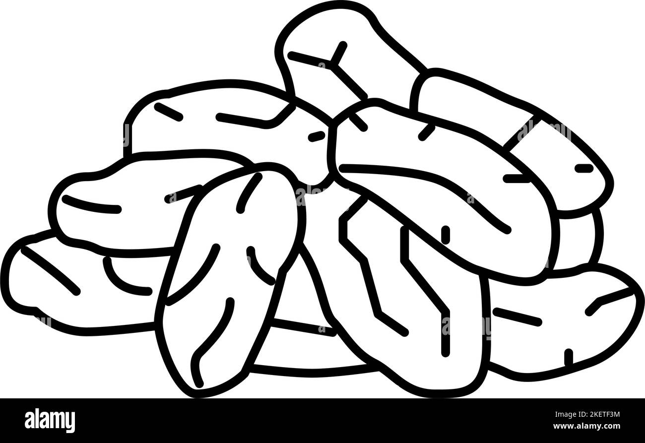 raisins dried fruit line icon vector illustration Stock Vector Image ...