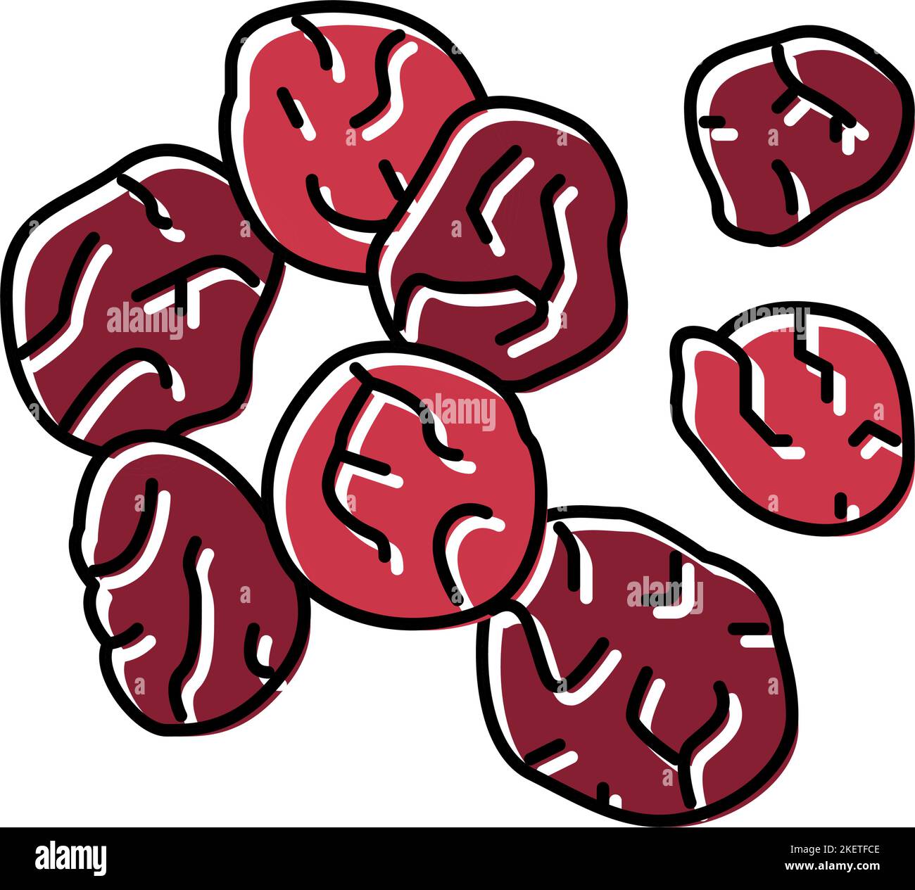 cherry dried fruit color icon vector illustration Stock Vector Image ...