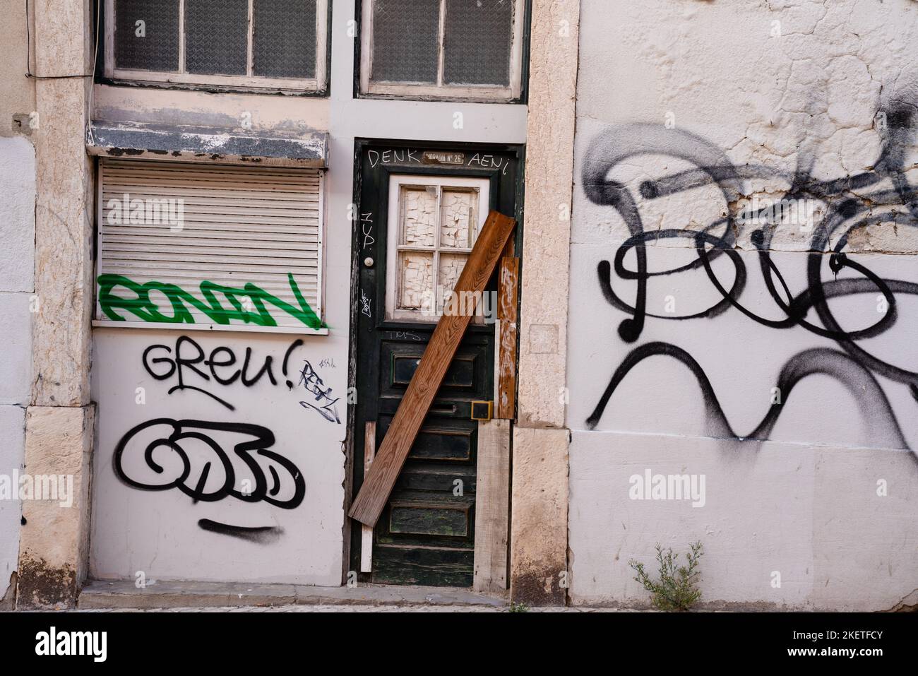 Condemned buildings are vandalised. The colourful streets of the ...