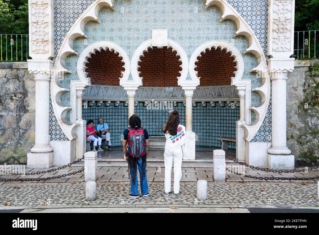 The Moorish Font (Fonte Mourisca) in Sintra, Portugal. Once the home of ...