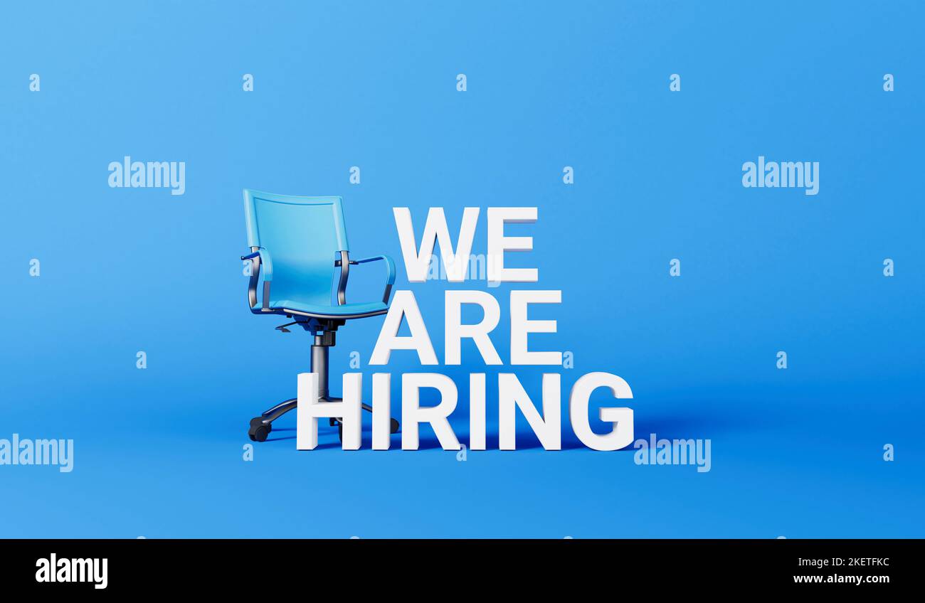 We are hiring text with an office chair. employment and occupation ...