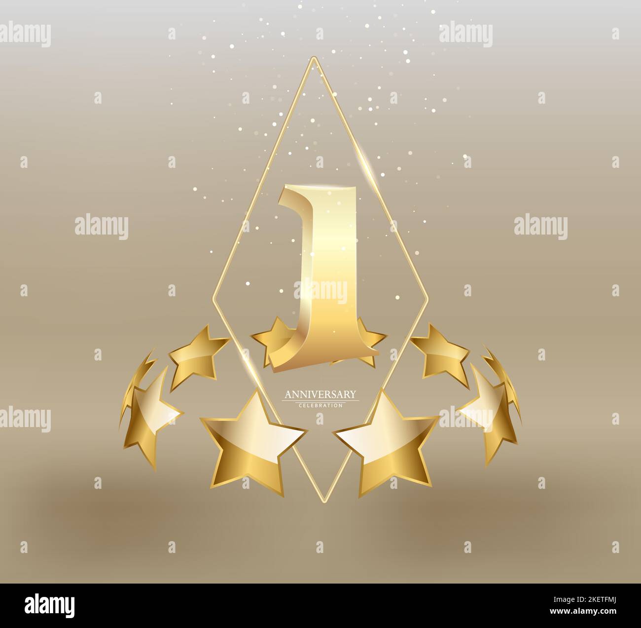 1th Anniversary celebration. Gold numbers. Festive background ...