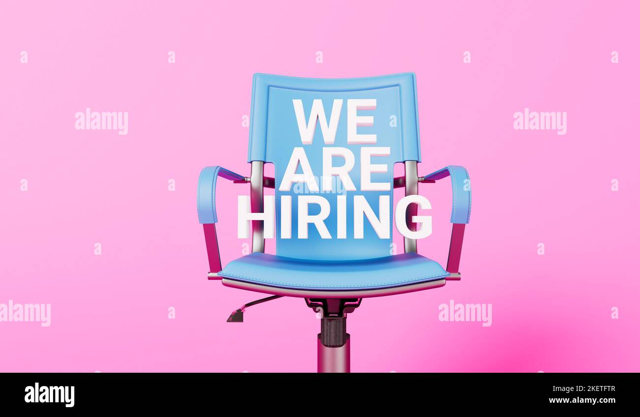 We are hiring text with an office chair. employment and occupation ...