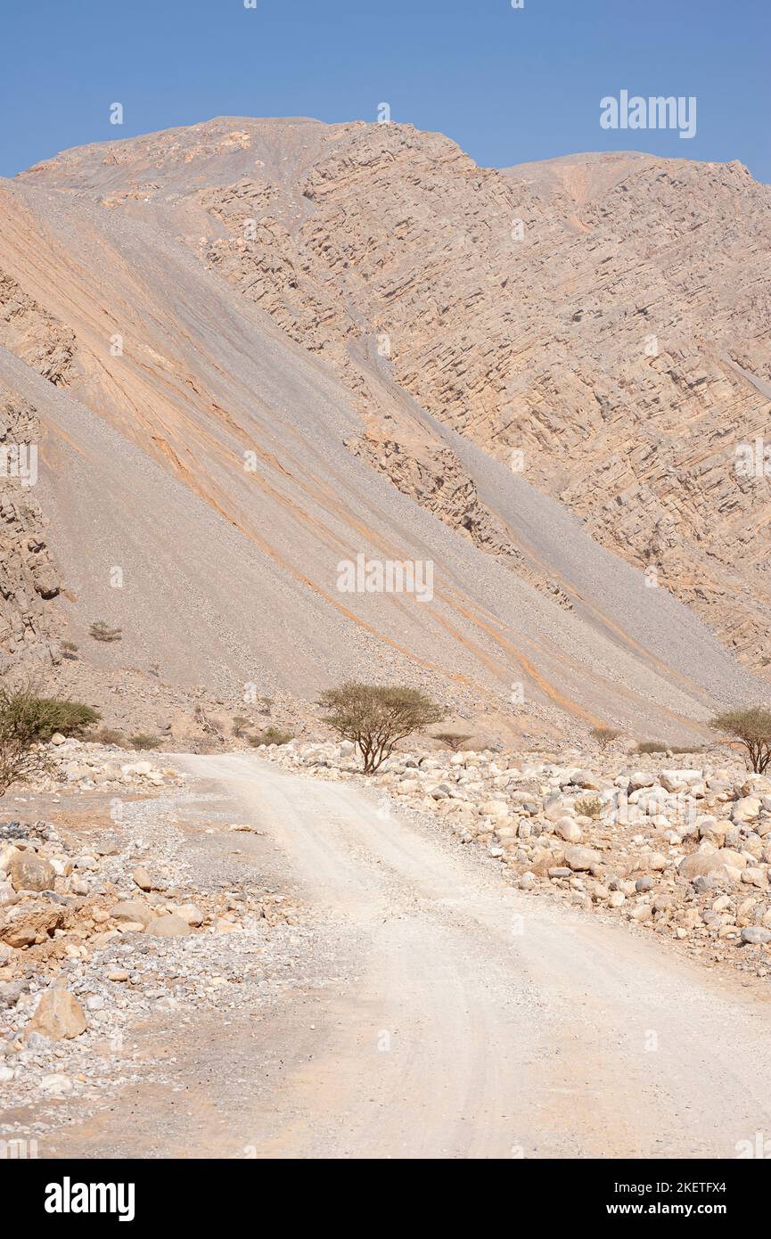 A track in the mountain in the Middle East, desert landscape Stock ...