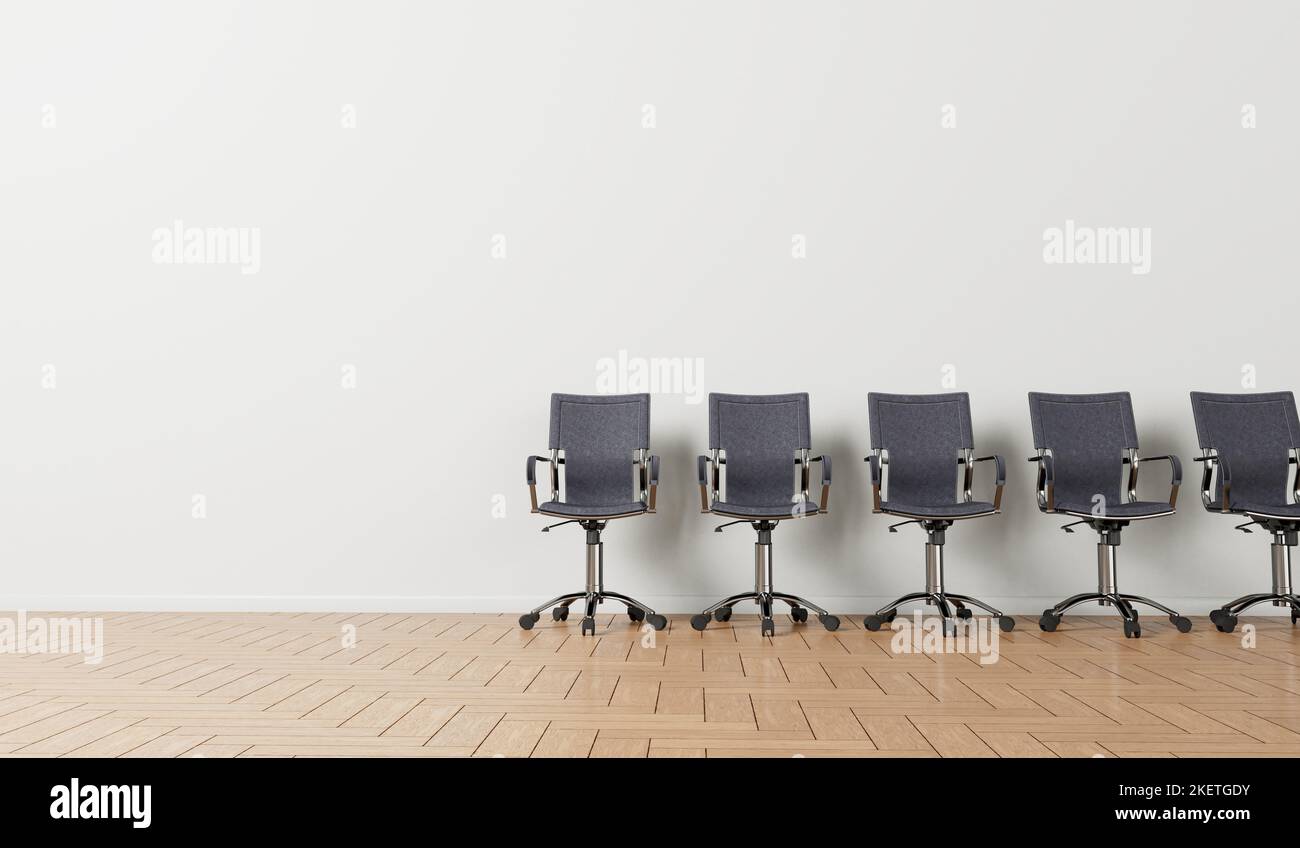 Empty office chair in a modern office space. 3D Rendering Stock Photo ...