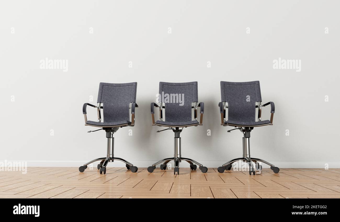 Empty office chair in a modern office space. 3D Rendering Stock Photo ...