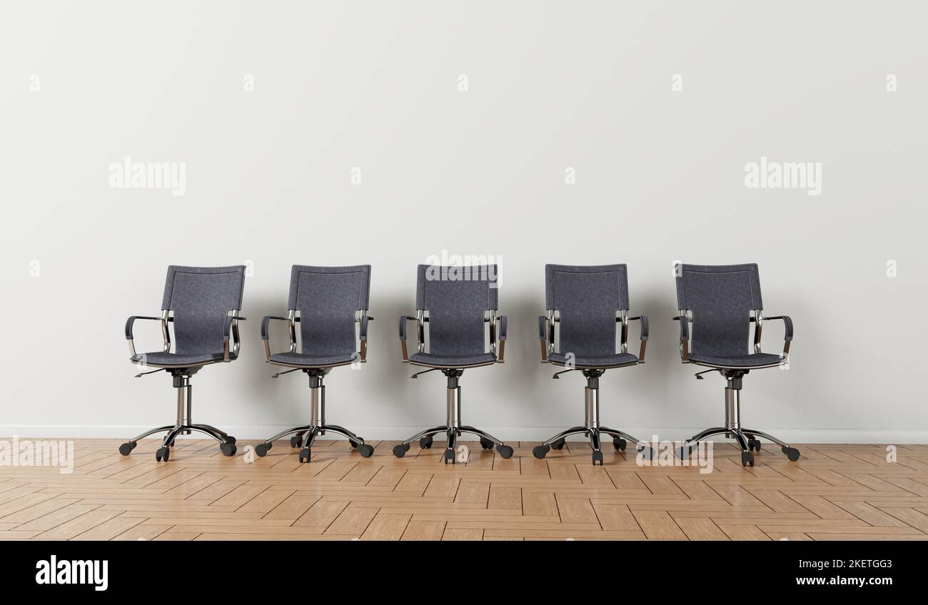 Empty office chair in a modern office space. 3D Rendering Stock Photo ...