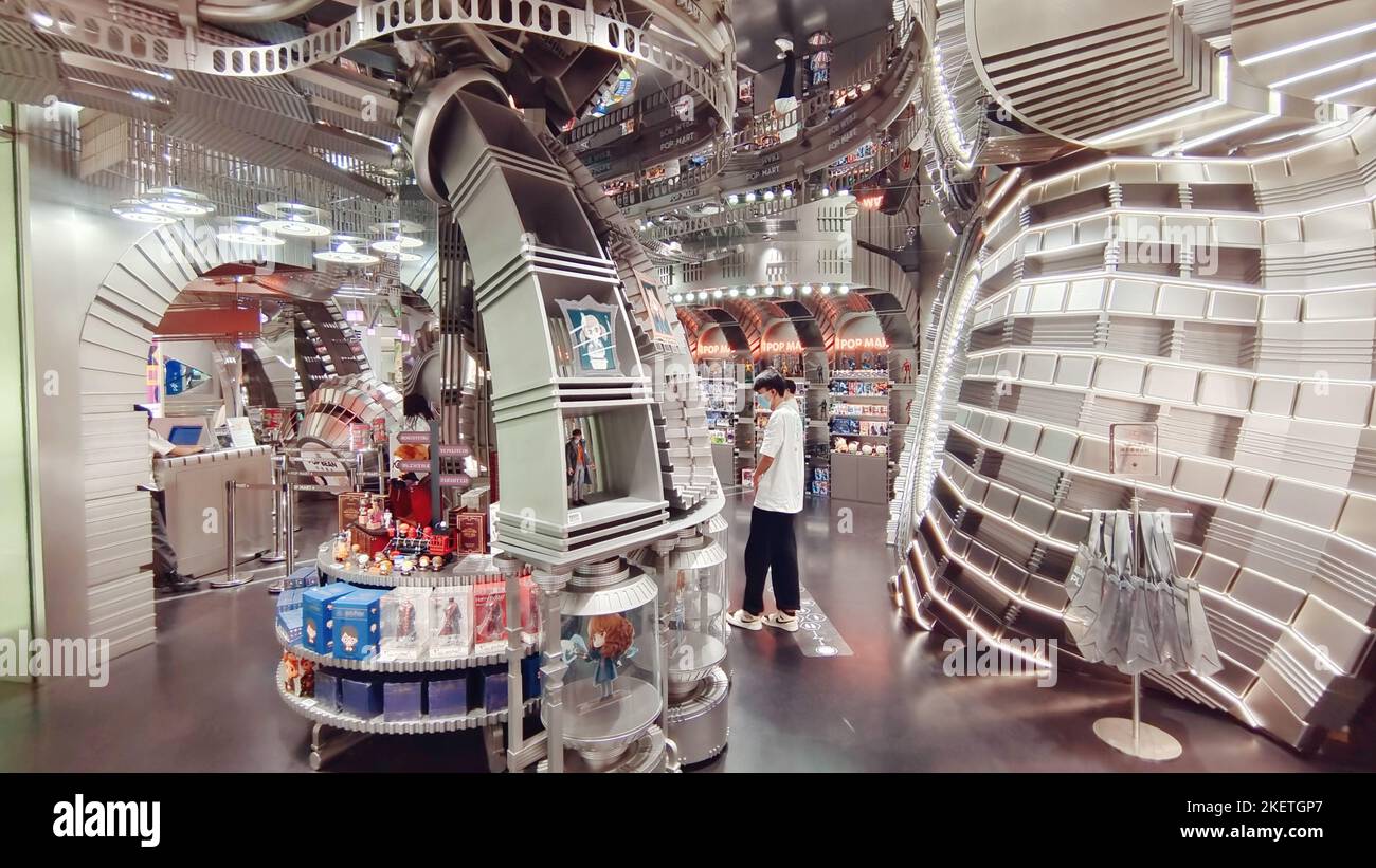 POP MART Art Toy Flagship Store with mystery boxes and sci-fi ...