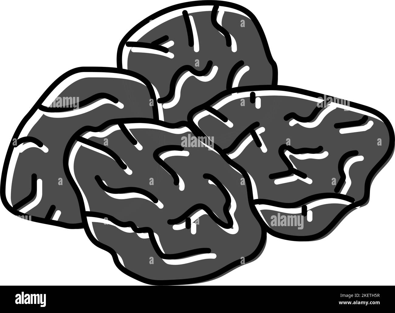 plum dried fruit color icon vector illustration Stock Vector Image ...