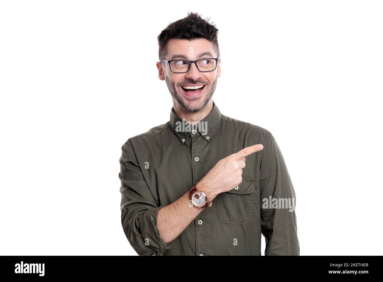 caucasian entrepreneur man point finger. portrait of entrepreneur man ...