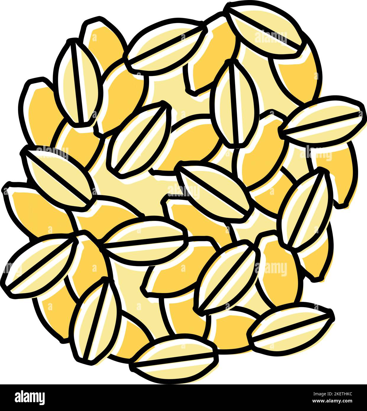 barley grain pile unpeeled color icon vector illustration Stock Vector ...