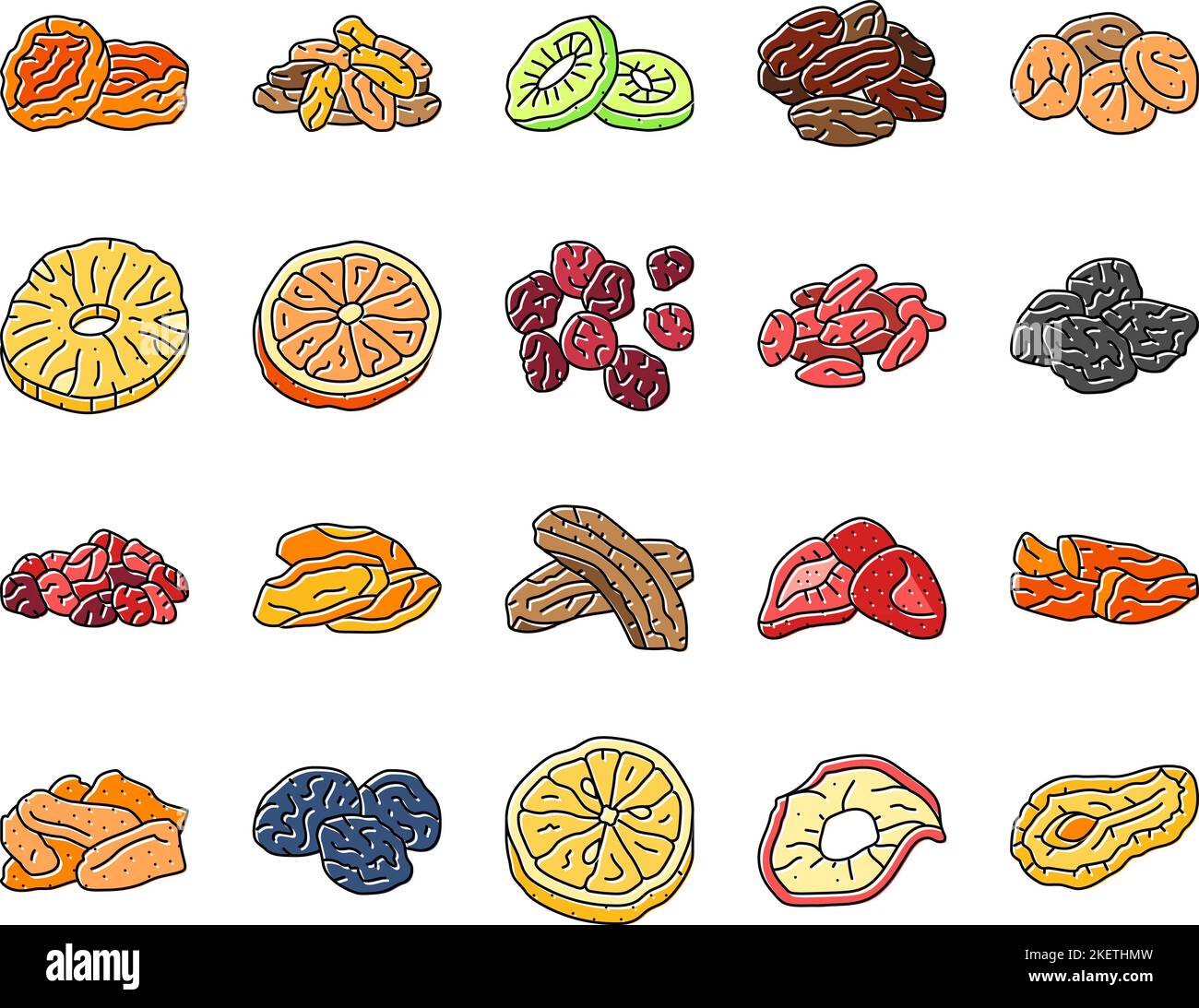 Dried mixed fruits Stock Vector Images - Alamy