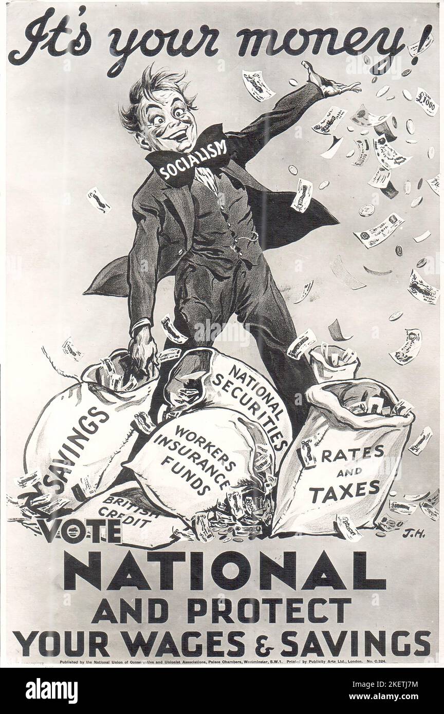 Election poster of the British Conservative Party in 1931 Stock Photo ...