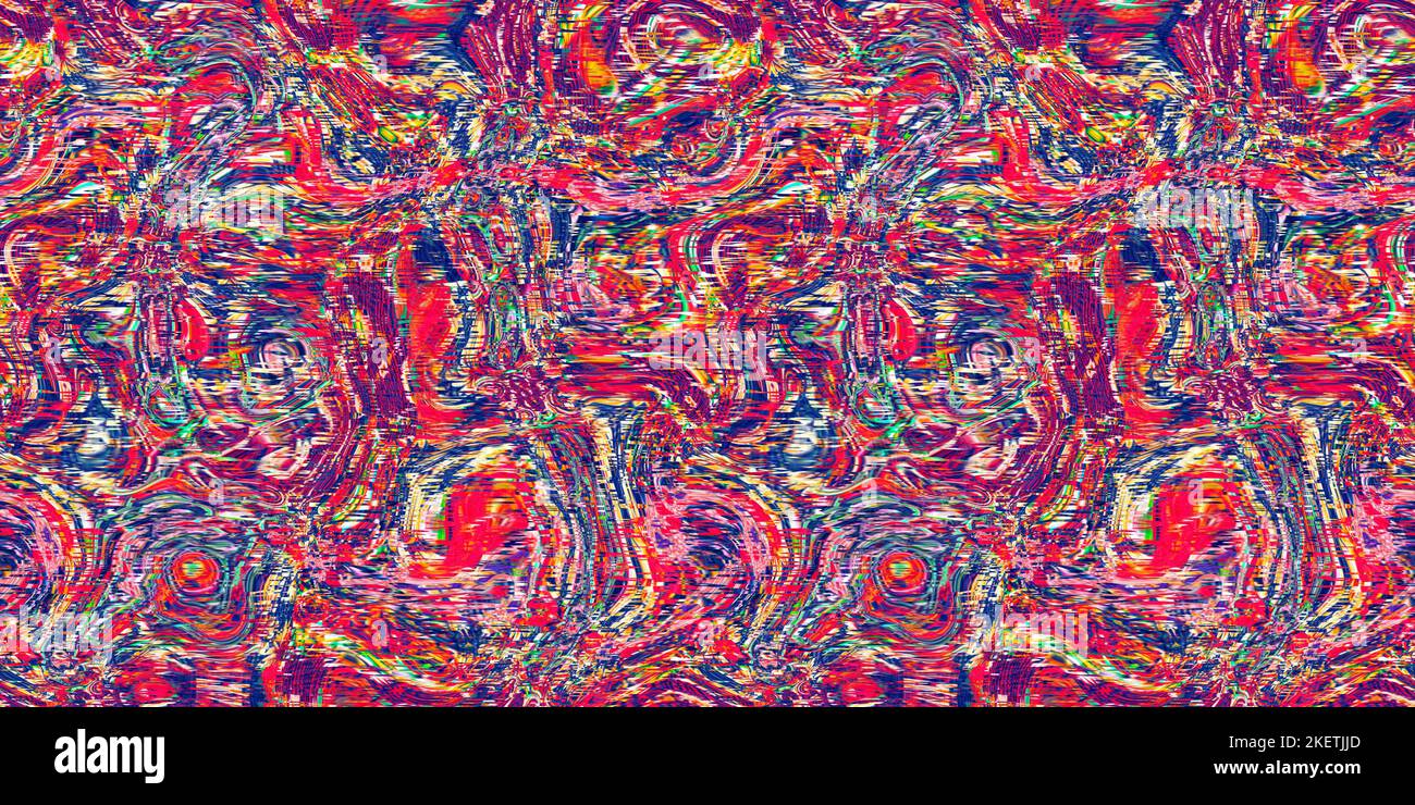 Vibrant pink distortion border. Bright colorful kitsch banner for fluid ...