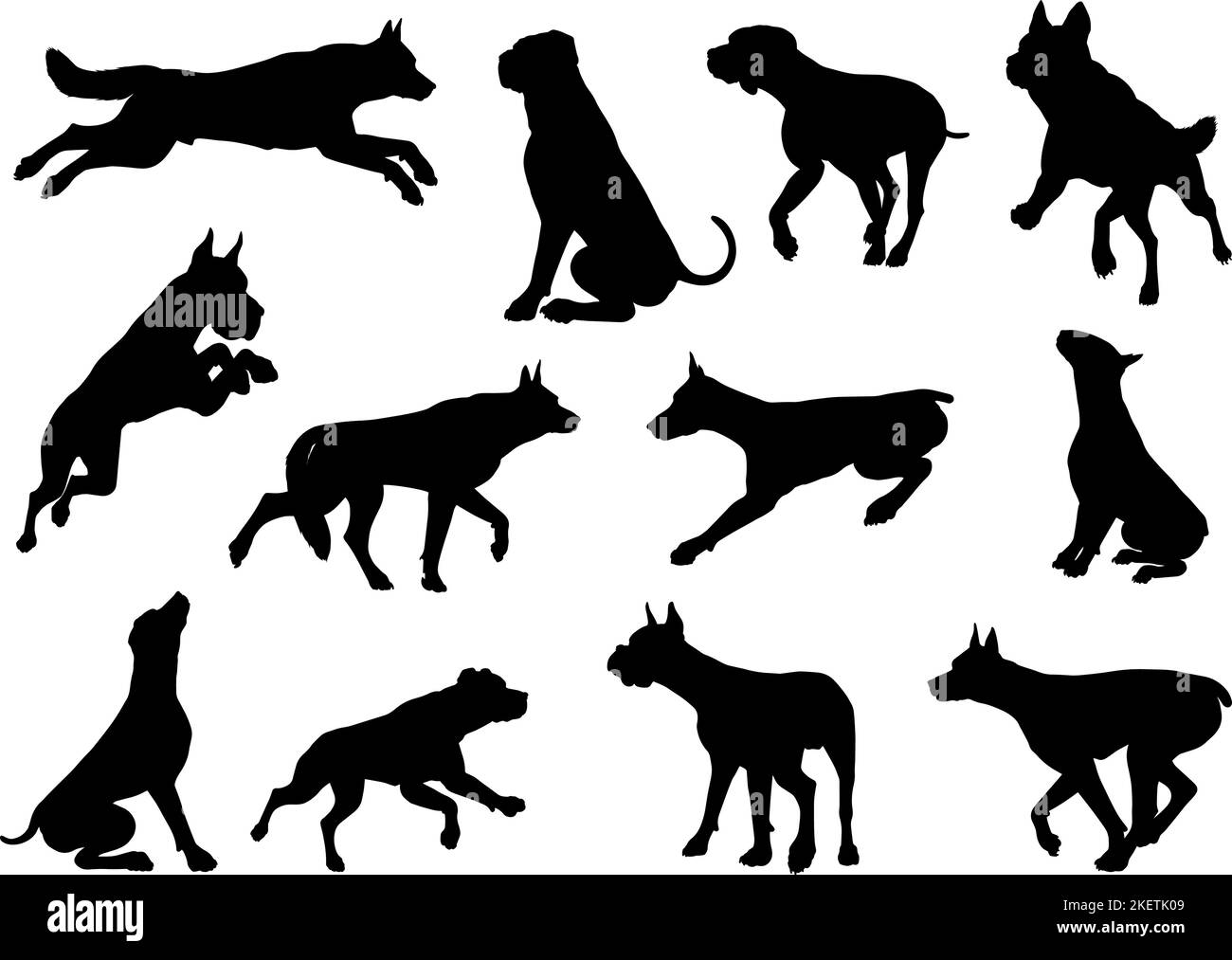 Dog Silhouettes Animal Set Stock Vector Image & Art - Alamy