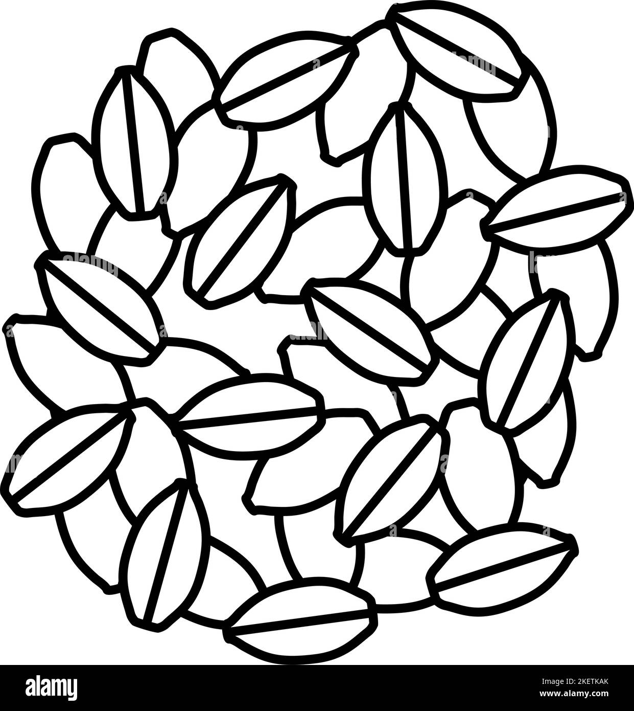 barley grain pile unpeeled line icon vector illustration Stock Vector ...