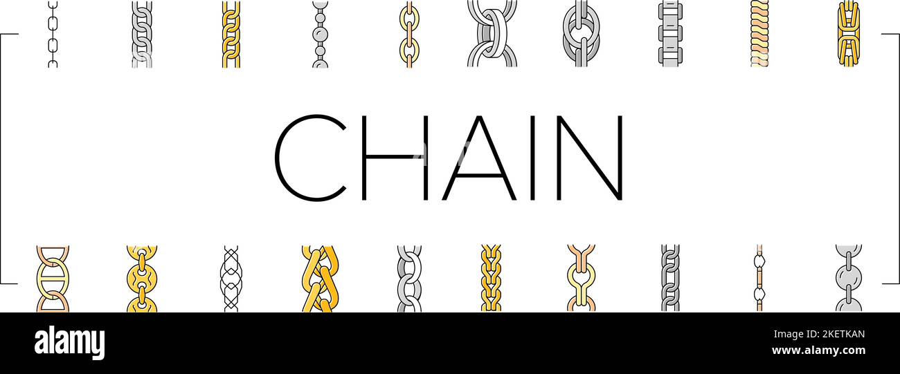 chain metal connection link icons set vector Stock Vector Image & Art ...