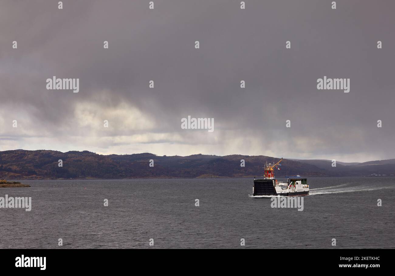 The ferry The Isle of Cumbrae appears out of the mist as she sails ...
