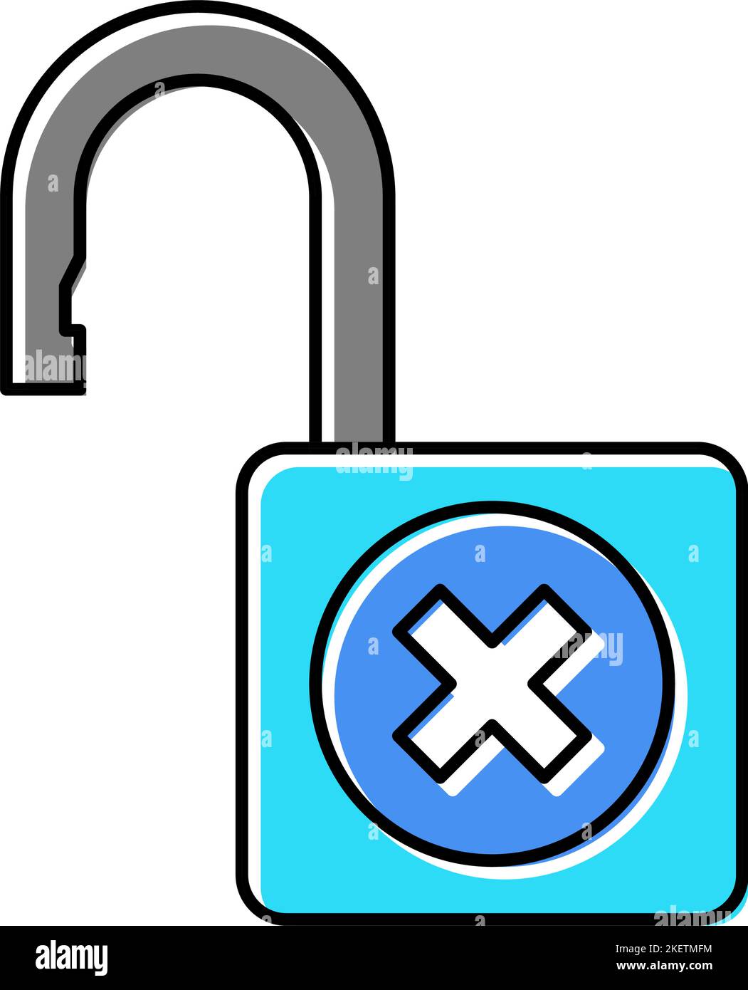 open padlock color icon vector illustration Stock Vector Image & Art ...