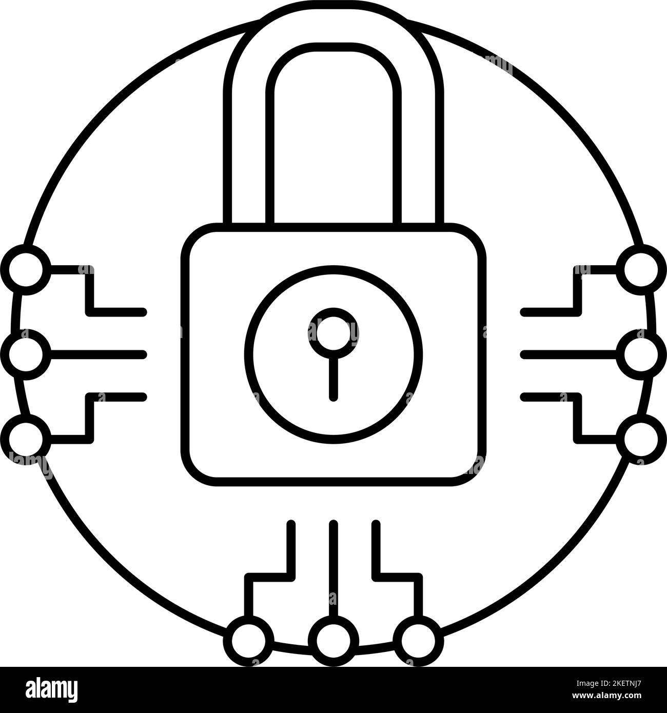 system padlock line icon vector illustration Stock Vector Image & Art ...