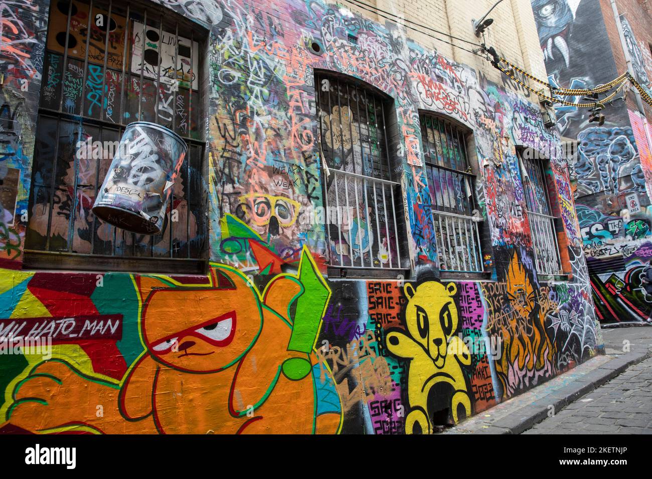 Hosier Lane Melbourne city centre Victoria, street art and artworks in ...