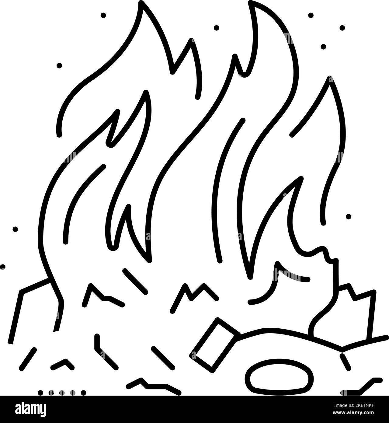 burn fire line icon vector illustration Stock Vector Image & Art - Alamy