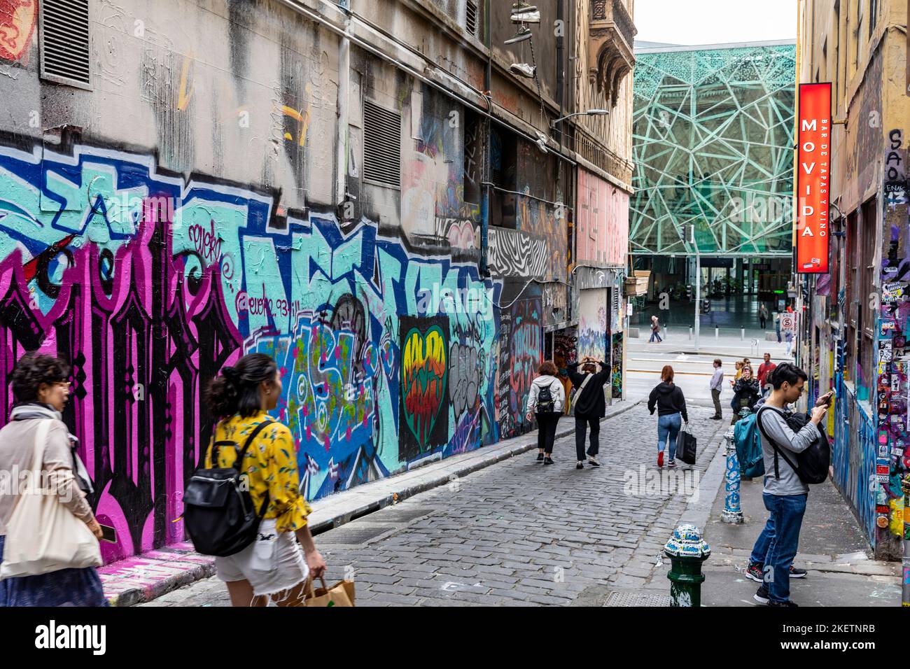 Hosier Lane Melbourne city centre Victoria, street art and artworks in ...