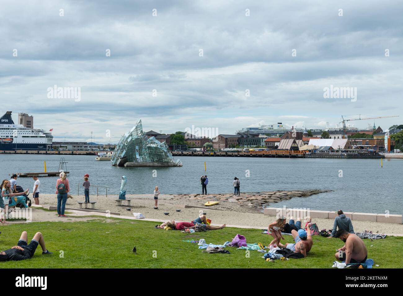 beach bathing near opera house, oslo, Norway Stock Photo - Alamy