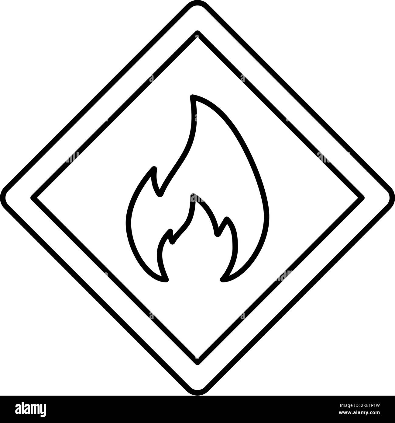 danger fire line icon vector illustration Stock Vector Image & Art - Alamy