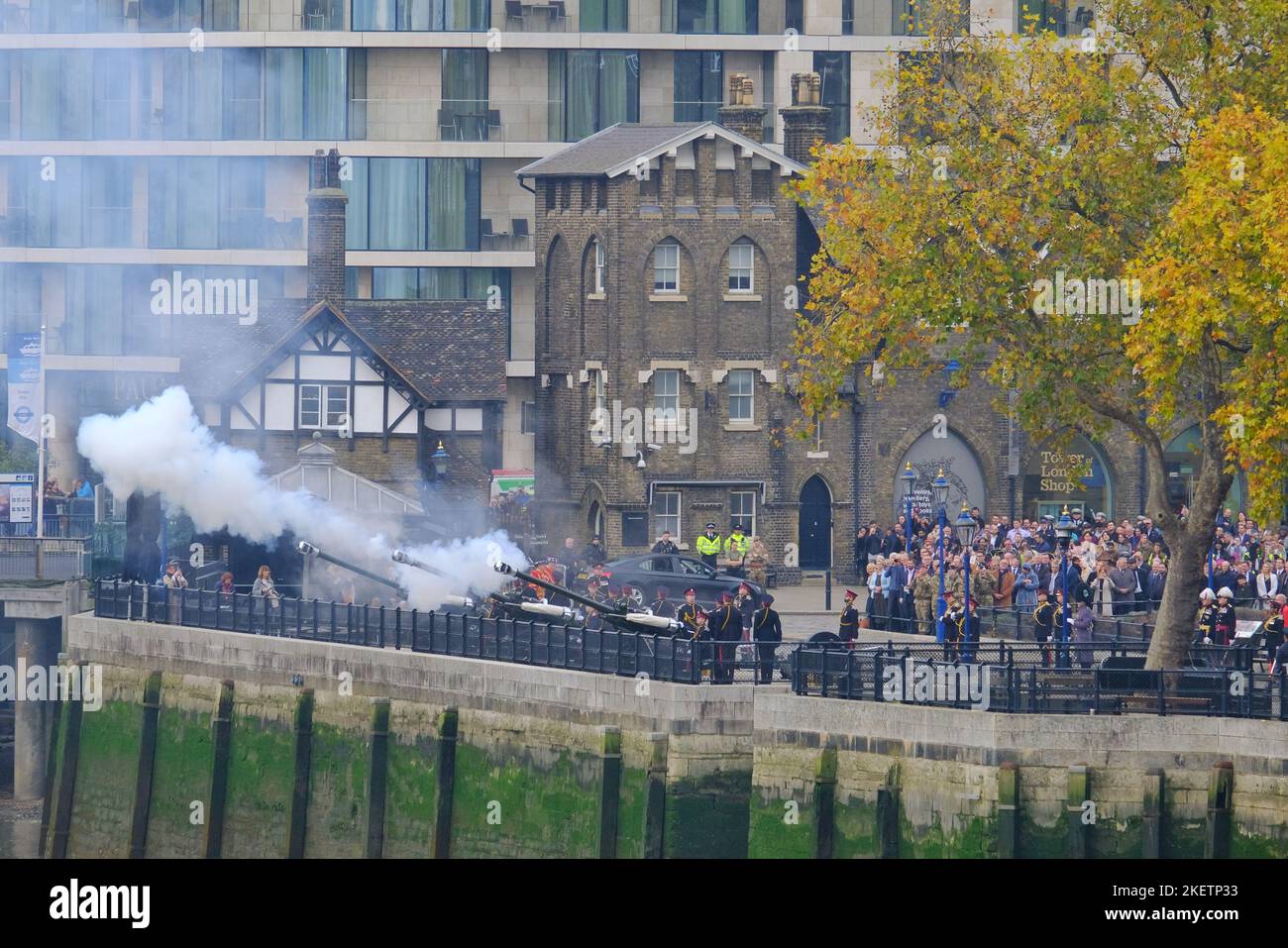 London, UK. 14th November, 2022. A 62-round gun salute took place in ...
