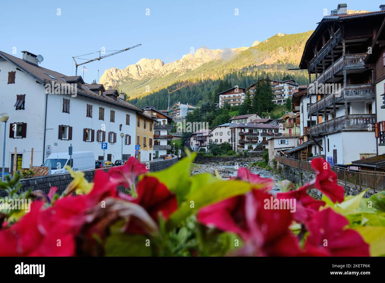View of city of Moena in the Dolomites, Italy Stock Photo - Alamy