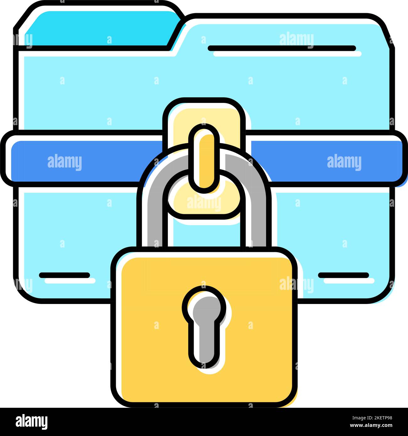 lock folder color icon vector illustration Stock Vector Image & Art - Alamy