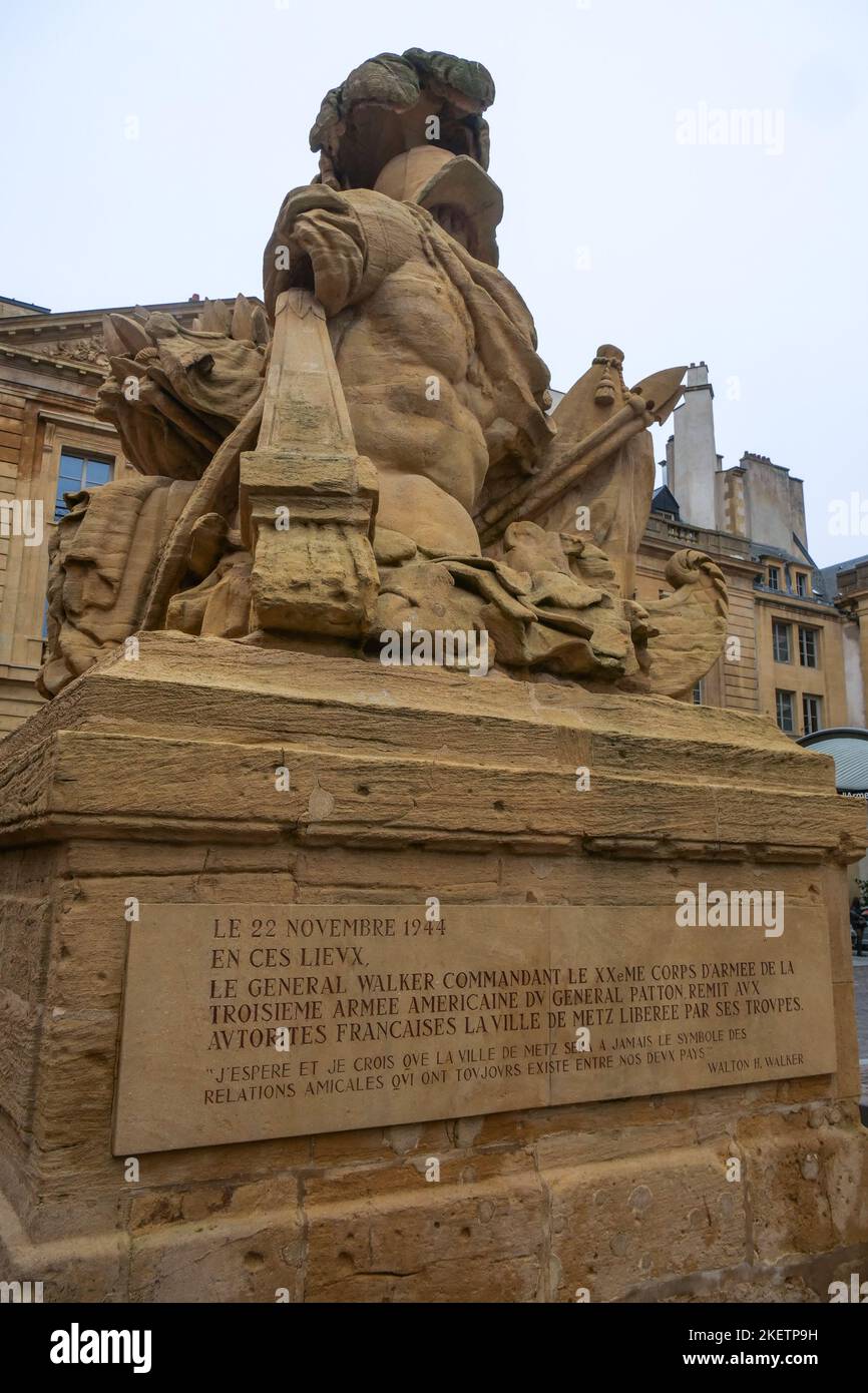 Monument tto General Patton, Metz, Moselle, Lorraine, Grand Est region ...