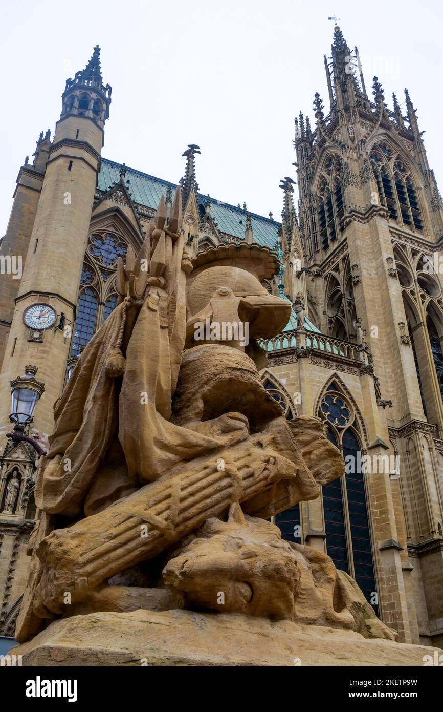 Monument tto General Patton, Metz, Moselle, Lorraine, Grand Est region ...