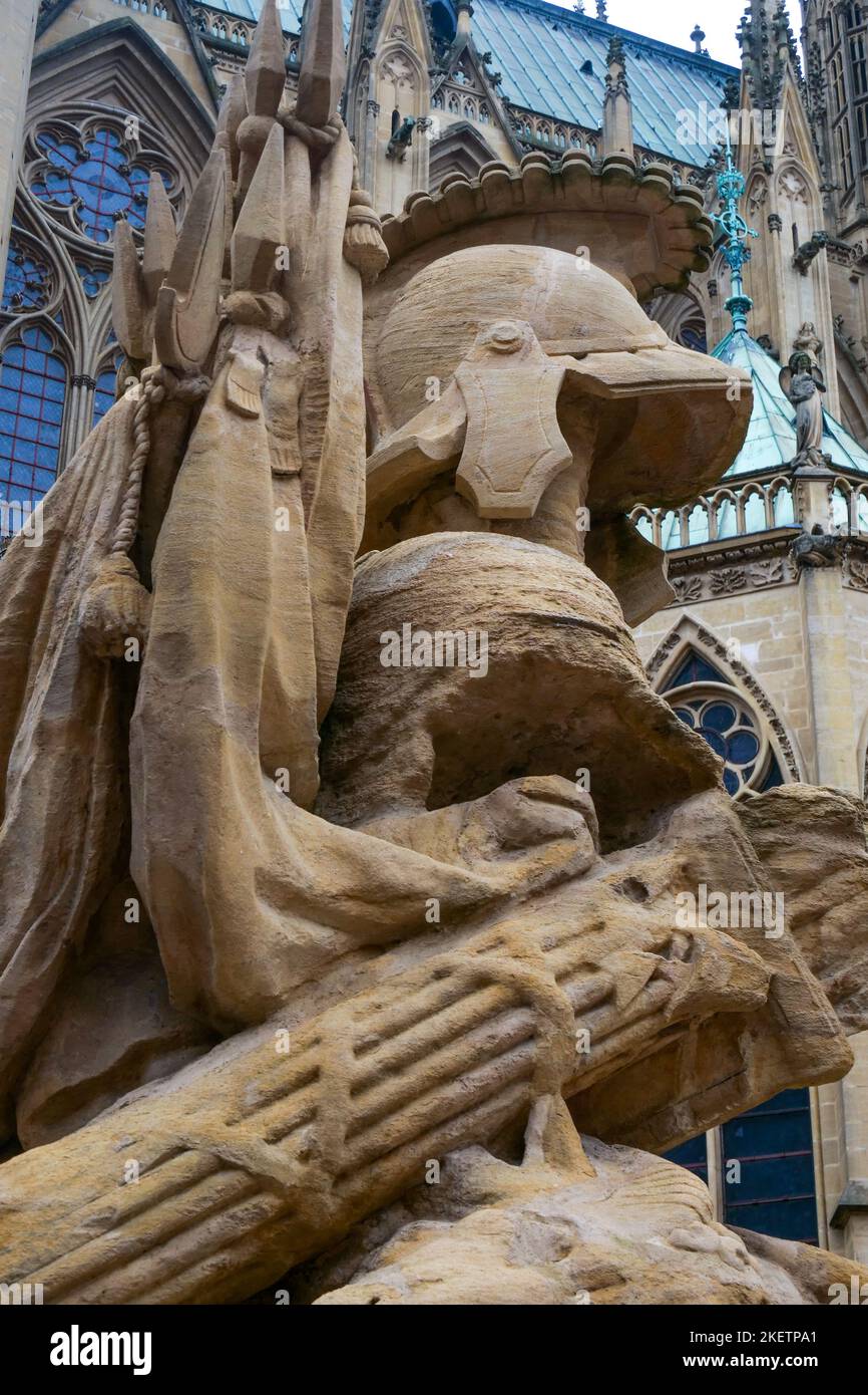 Monument tto General Patton, Metz, Moselle, Lorraine, Grand Est region ...