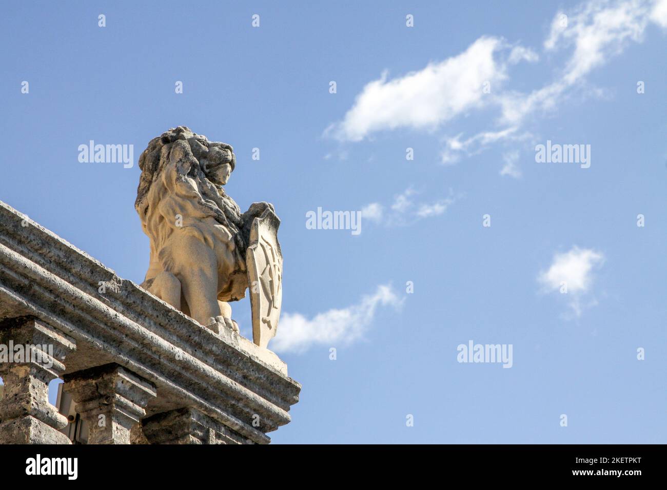 Montenegro, Perast, venice lion holding a coat of arms Stock Photo - Alamy