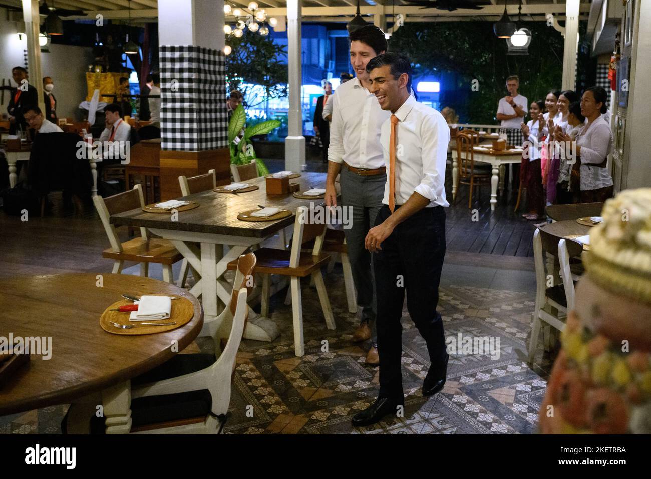 Canada's Prime Minister Justin Trudeau and Prime Minister Rishi Sunak have a bilateral meeting ...