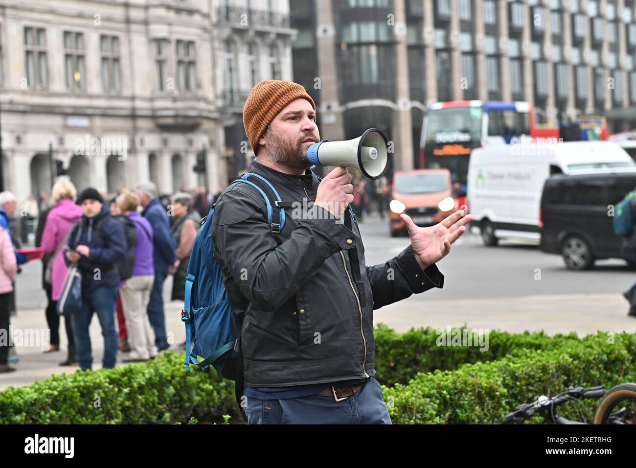 Parliament square, London, England, UK. 22th November 2022. Speaker ...