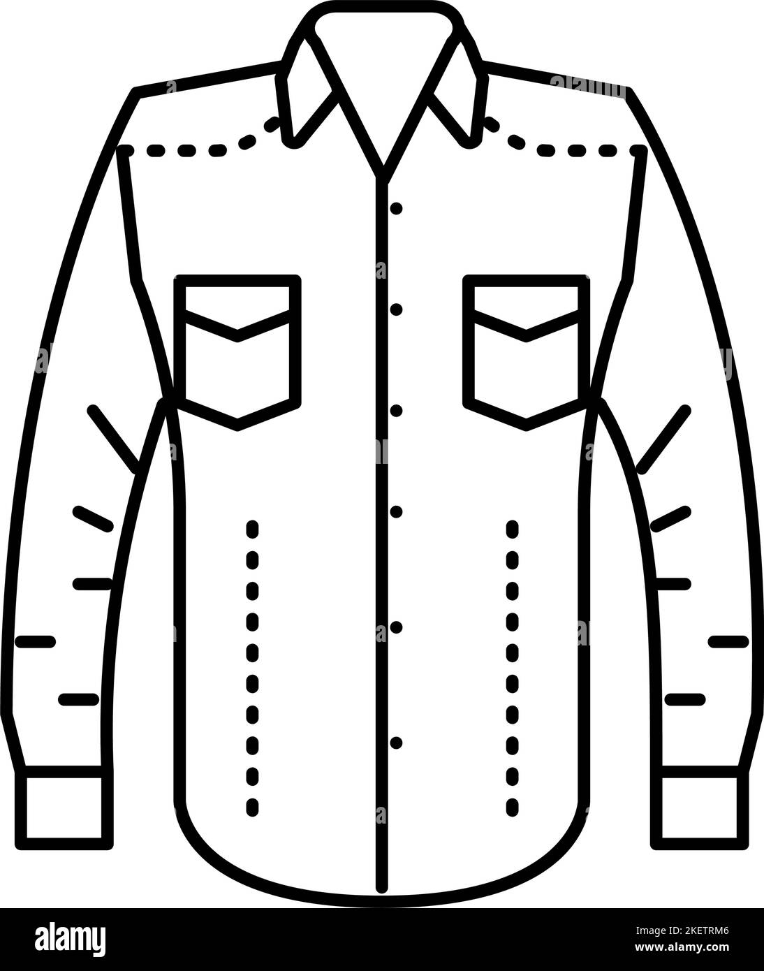 shirt denim line icon vector illustration Stock Vector Image & Art - Alamy