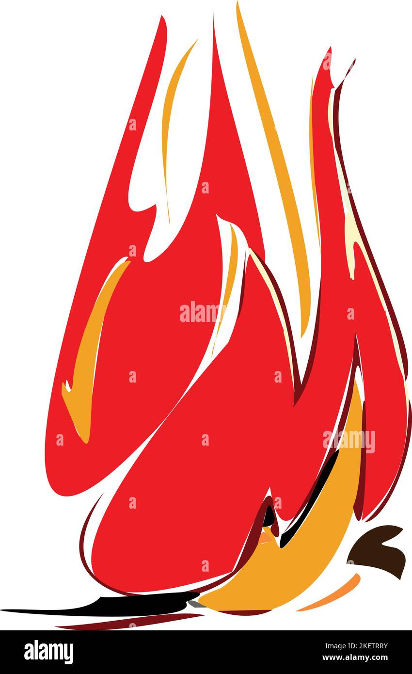 Stylized fire flame icon, simple and colorful Stock Vector Image & Art ...