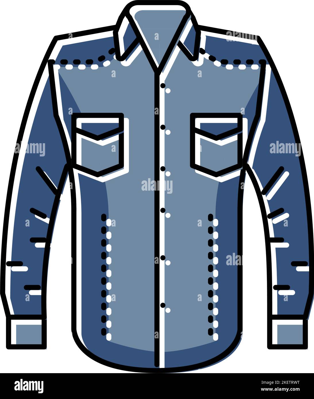 shirt denim color icon vector illustration Stock Vector Image & Art - Alamy