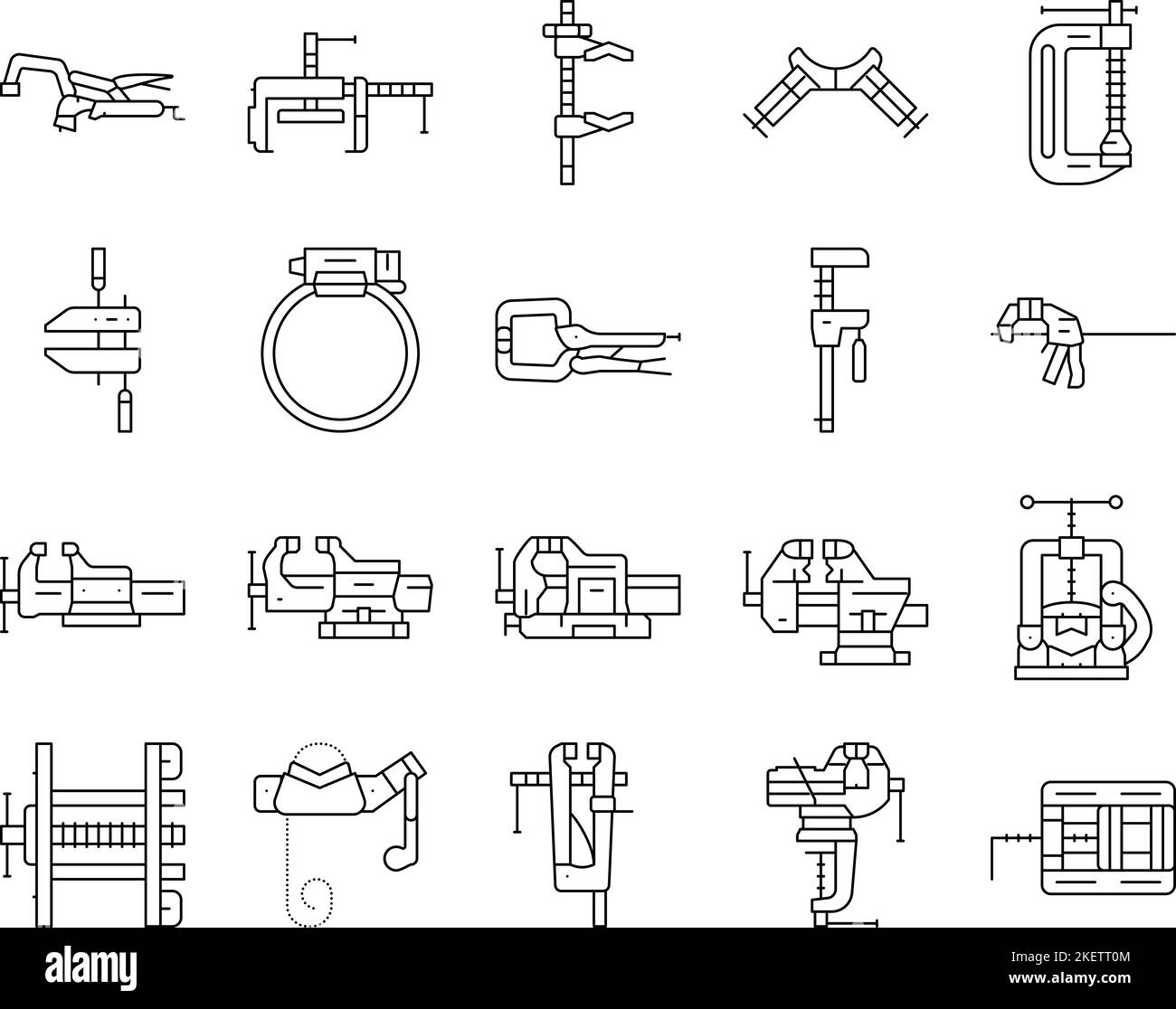 clamp vice grip tool metal icons set vector Stock Vector Image & Art ...