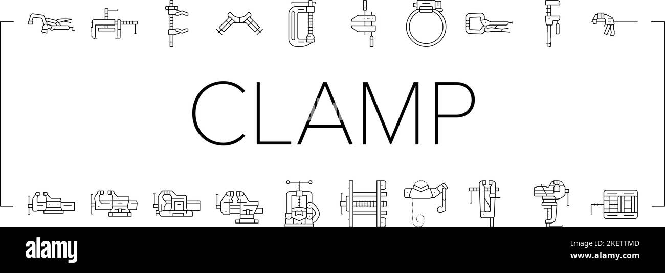 clamp vice grip tool metal icons set vector Stock Vector Image & Art ...