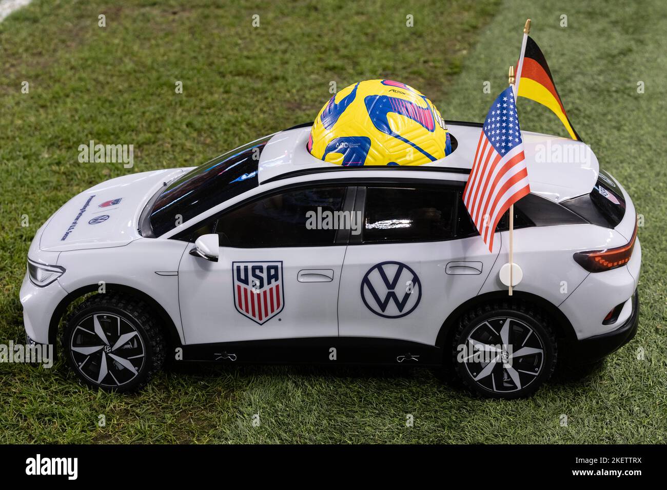 Remote control mini Volkswagen car with football on top seen before ...