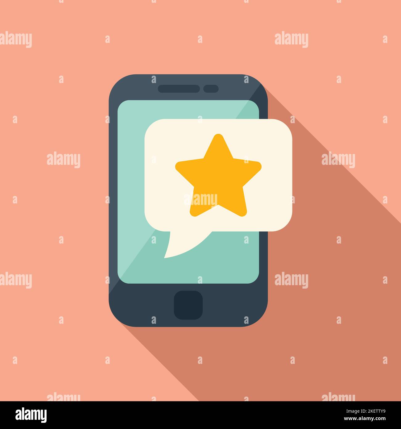 Rate phone app icon flat vector. Customer feedback. Client service ...