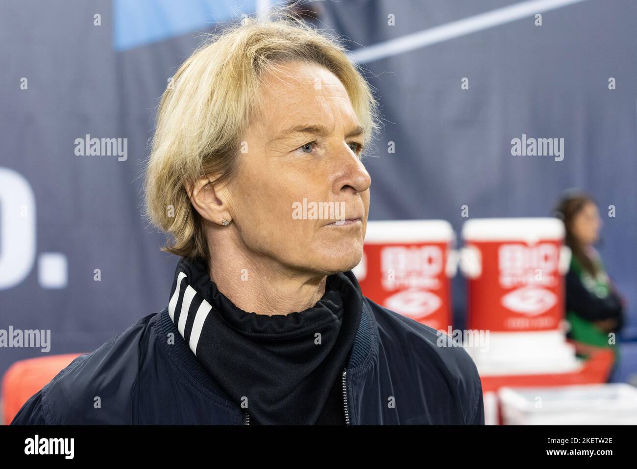 Martina Voss-Tecklenburg head coach of Germany seen before friendly ...