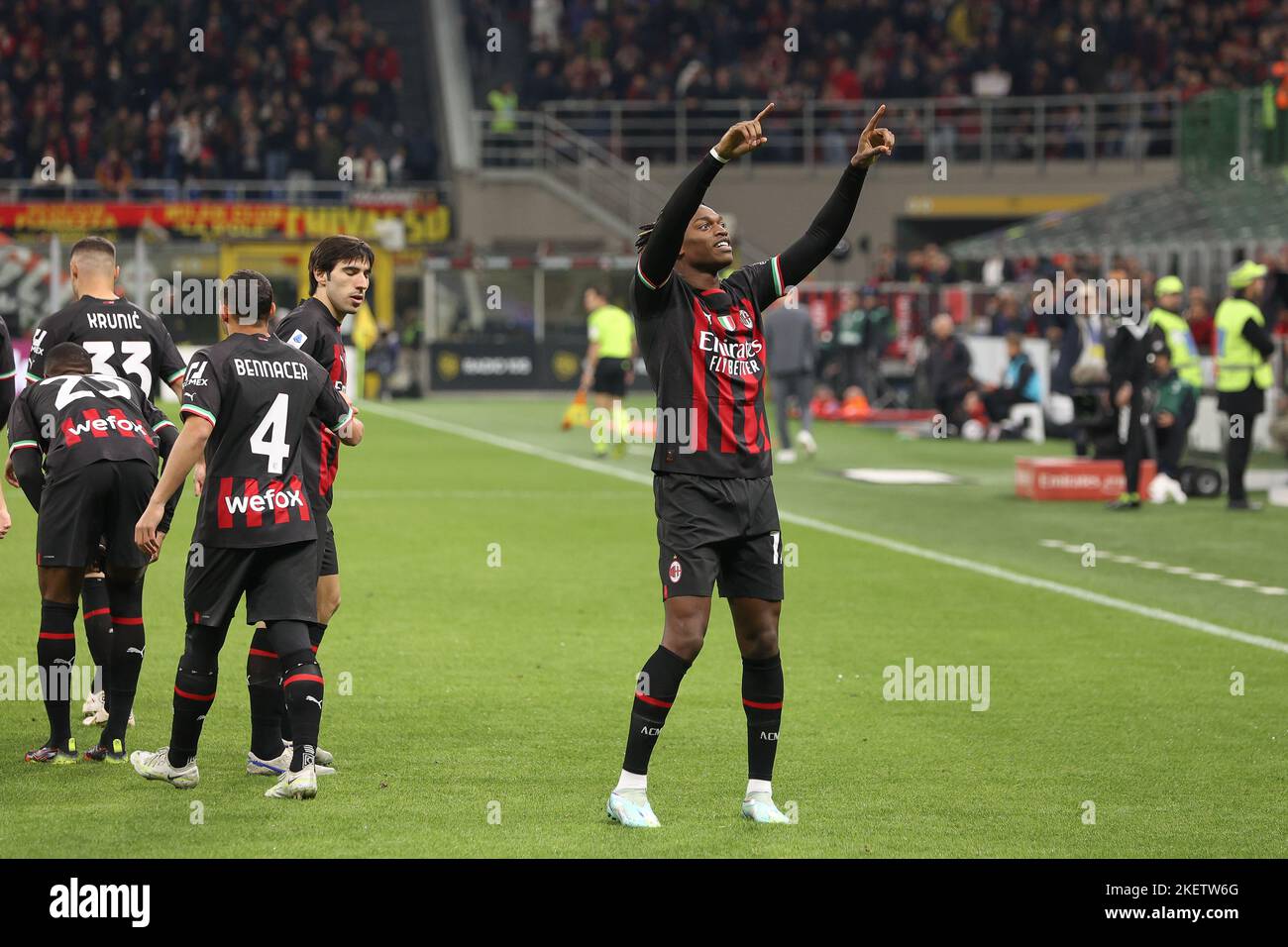 Milan, Italy. 13th Nov, 2022. Italy, Milan, nov 13 2022: Rafael Leao ...