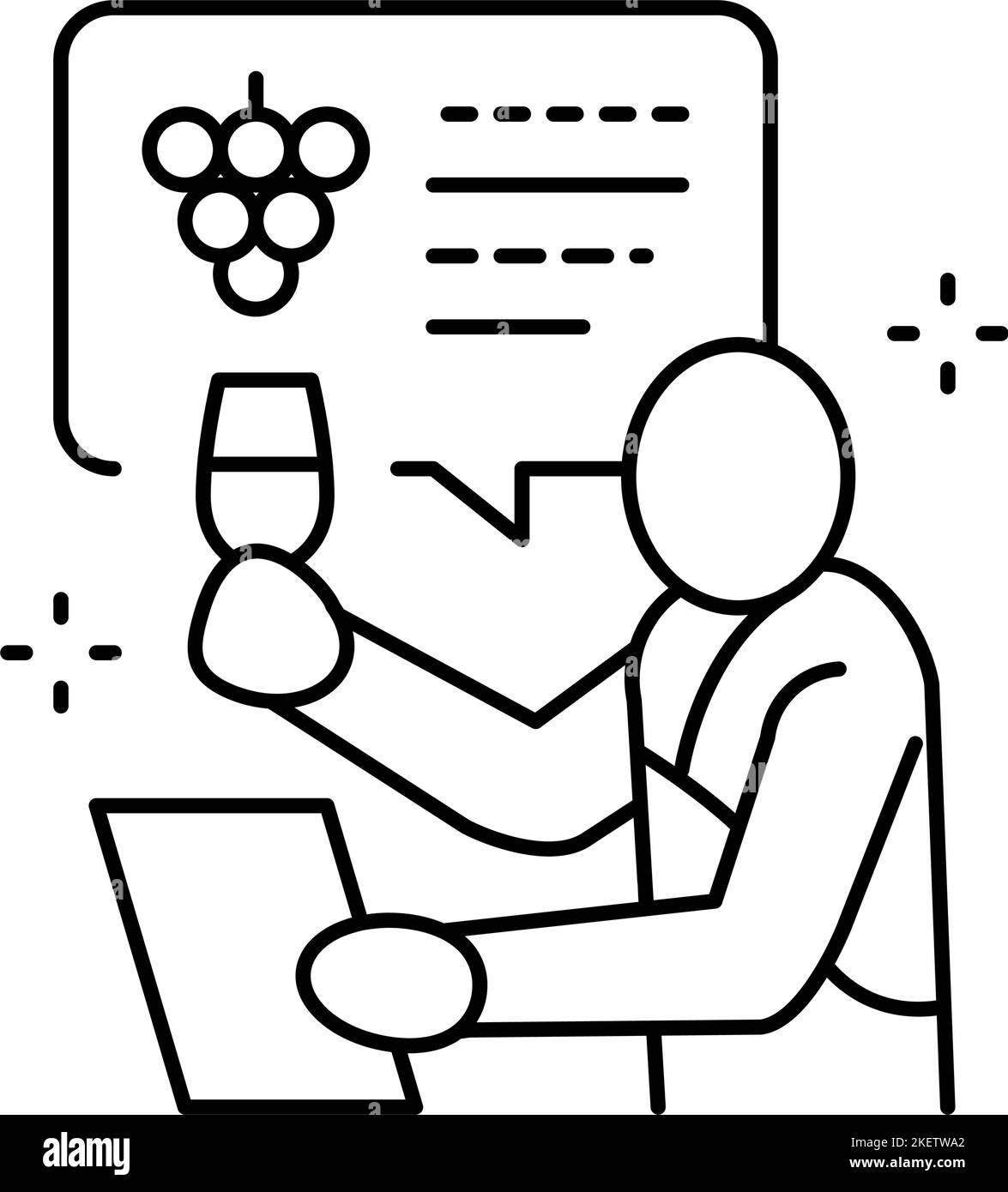 sommelier profession line icon vector illustration Stock Vector Image ...